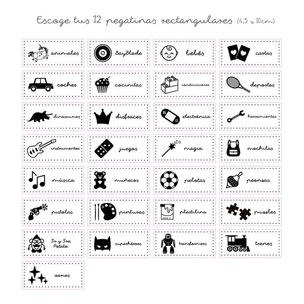 Pegatinas organizar juguetes | Pegatina para orden niños
