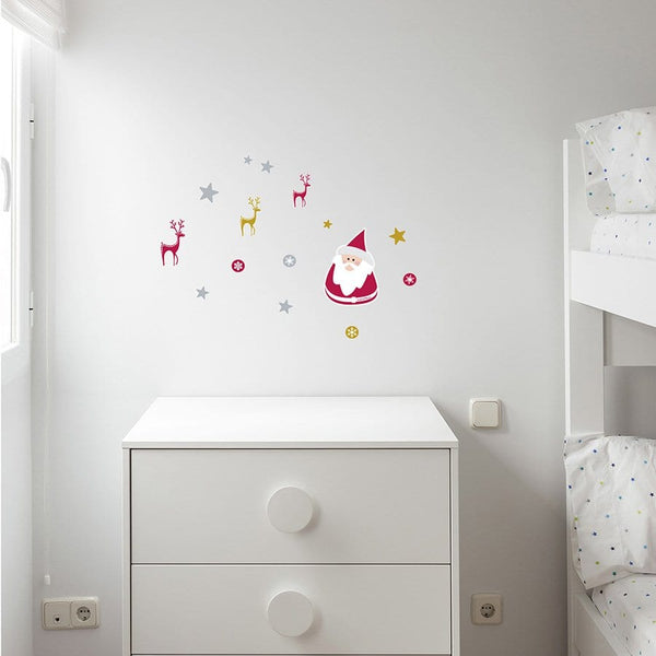 Papá Noel vinilo | Sticker santa claus deco pared Nicolasito